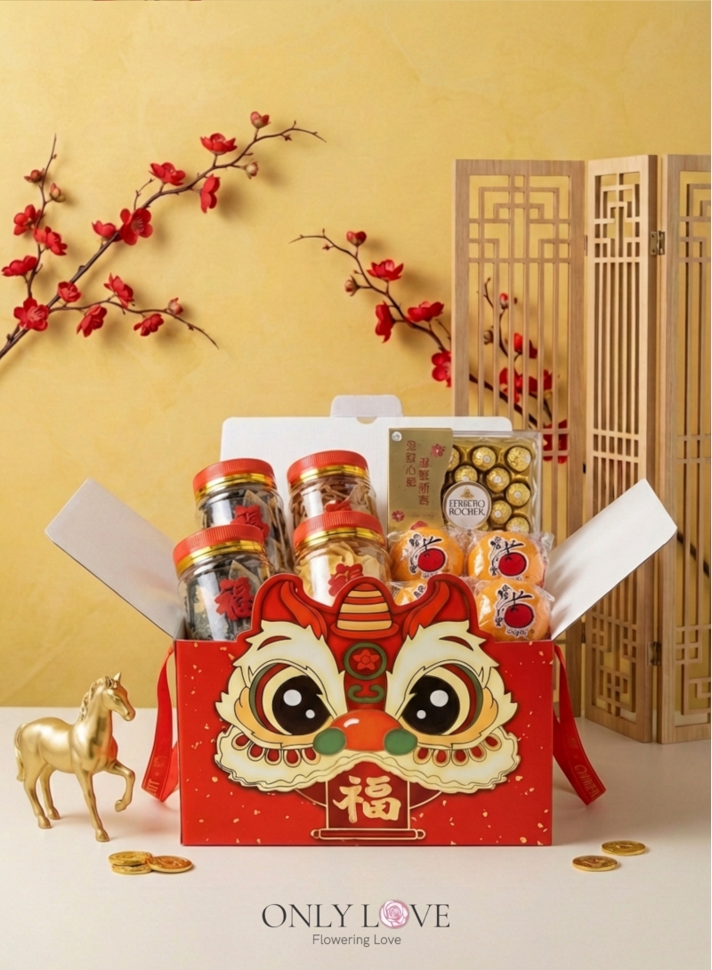 HYNC033 Fortune Lion Prosperity Box | Same day Chinese New Year Hamper delivery to Malaysia ...